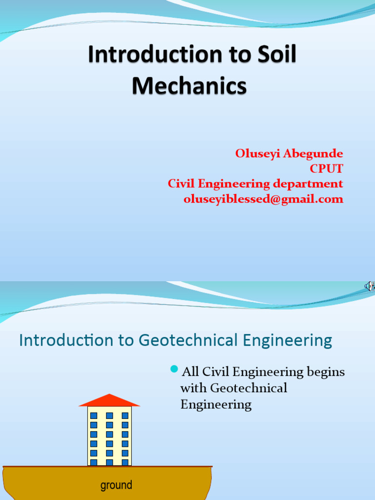 Oluseyi Presentation Soilmechanics | PDF | Soil Mechanics | Geotechnical Engineering