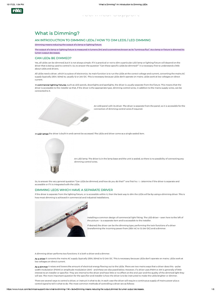 What Is Dimming - An Introduction To Dimming LEDs | PDF | Light ...