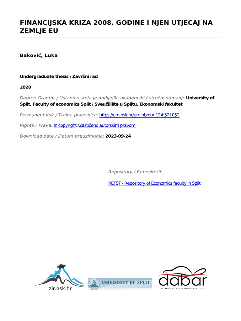 Kriza 2008 | PDF