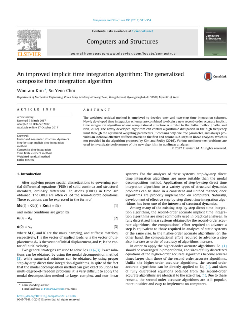 Improved Implicit Time Integration Algorithm | PDF | Differential ...