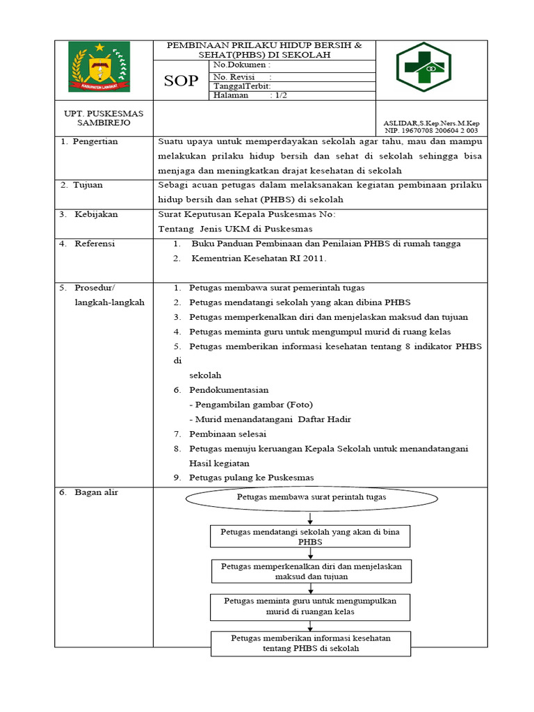Pembinaan PHBS di Sekolah oleh Puskesmas | PDF