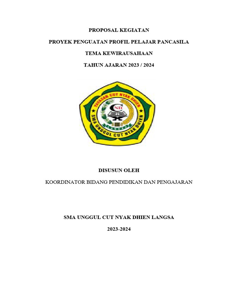 Proposal Modul Kewirausahaan | PDF