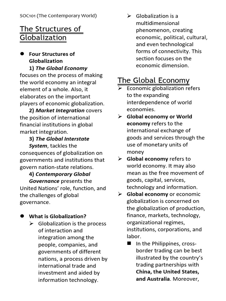 Soc101 Reviewer... | PDF | Globalization | Multinational Corporation