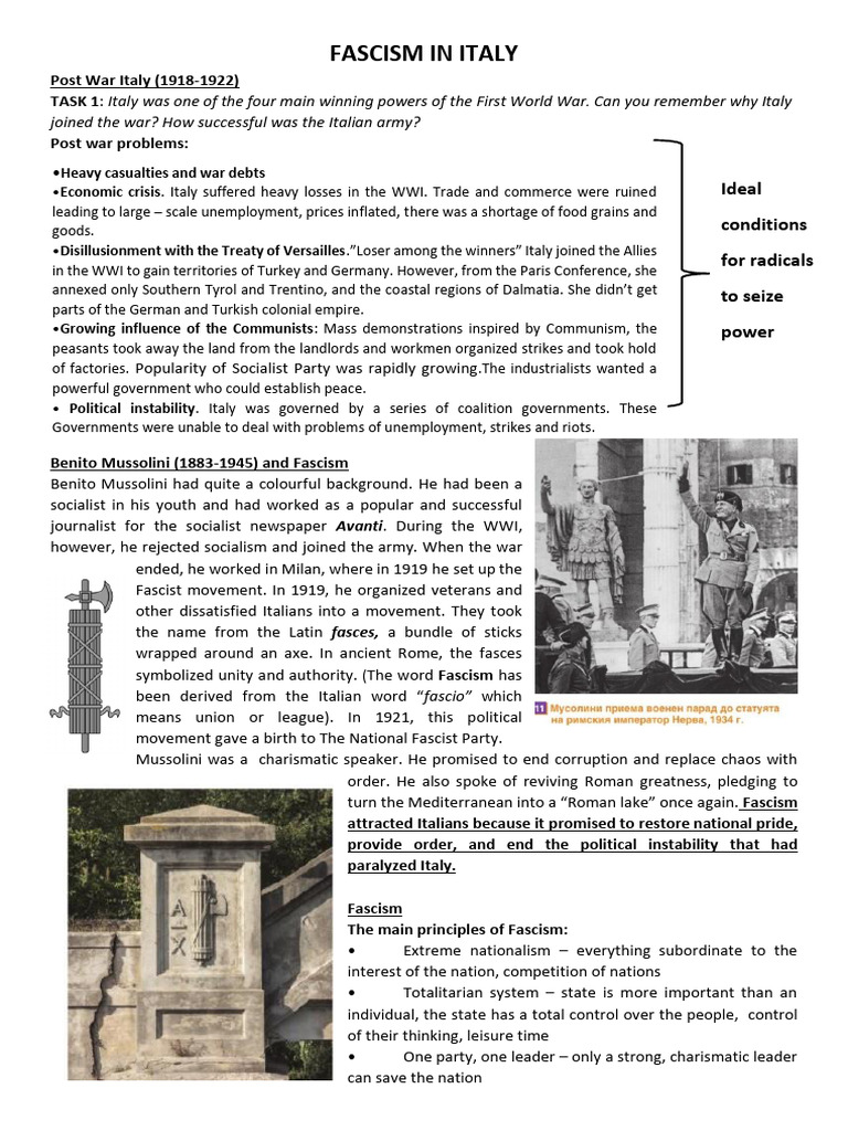 Fascism in Italy | Download Free PDF | Fascism | Benito Mussolini