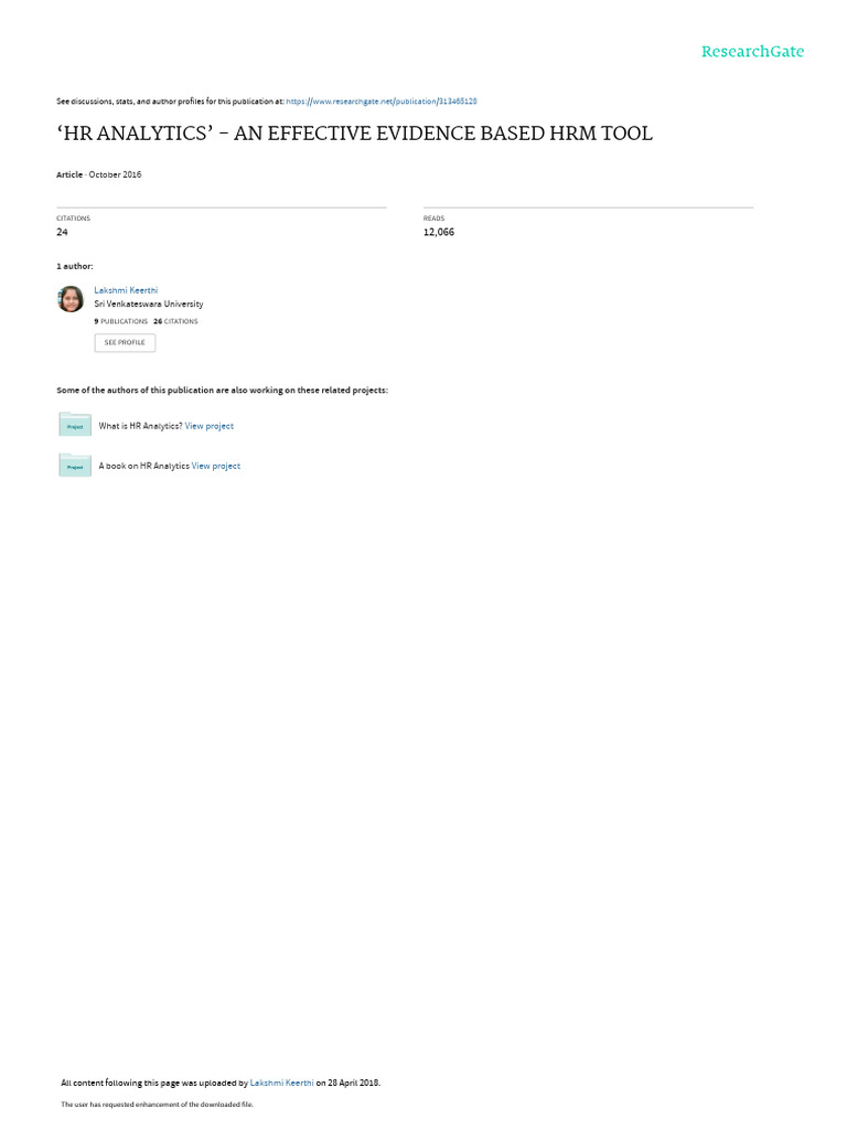 00 Used by Xxx. HR Analytics - An Effective Evidence Based HRM Tool ...
