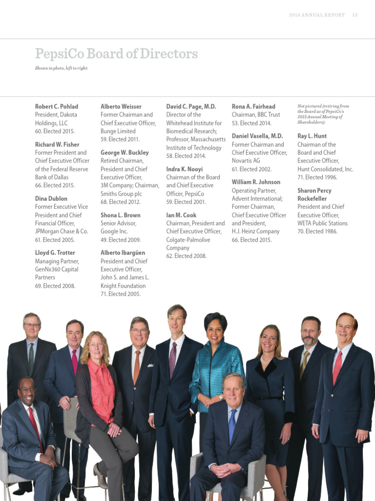 Pepsico 2014 Annual Report - Final Pages 2 | PDF | Pepsi Co | Business