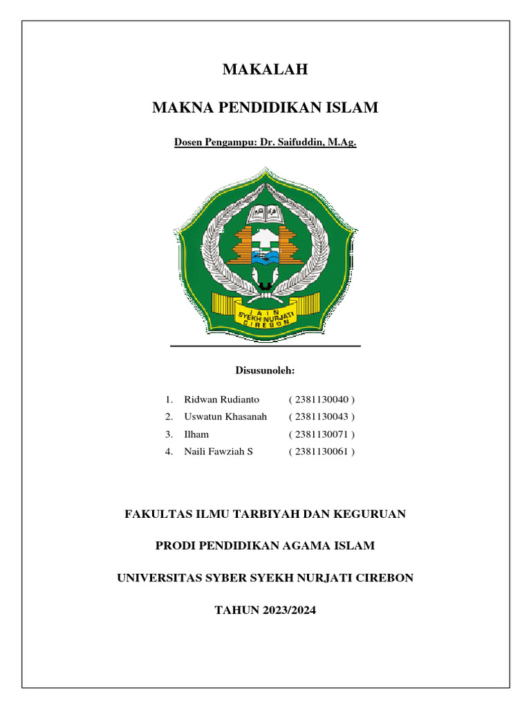 Makna Pendidikan Islam dalam Kehidupan | PDF | Karier & Perkembangan