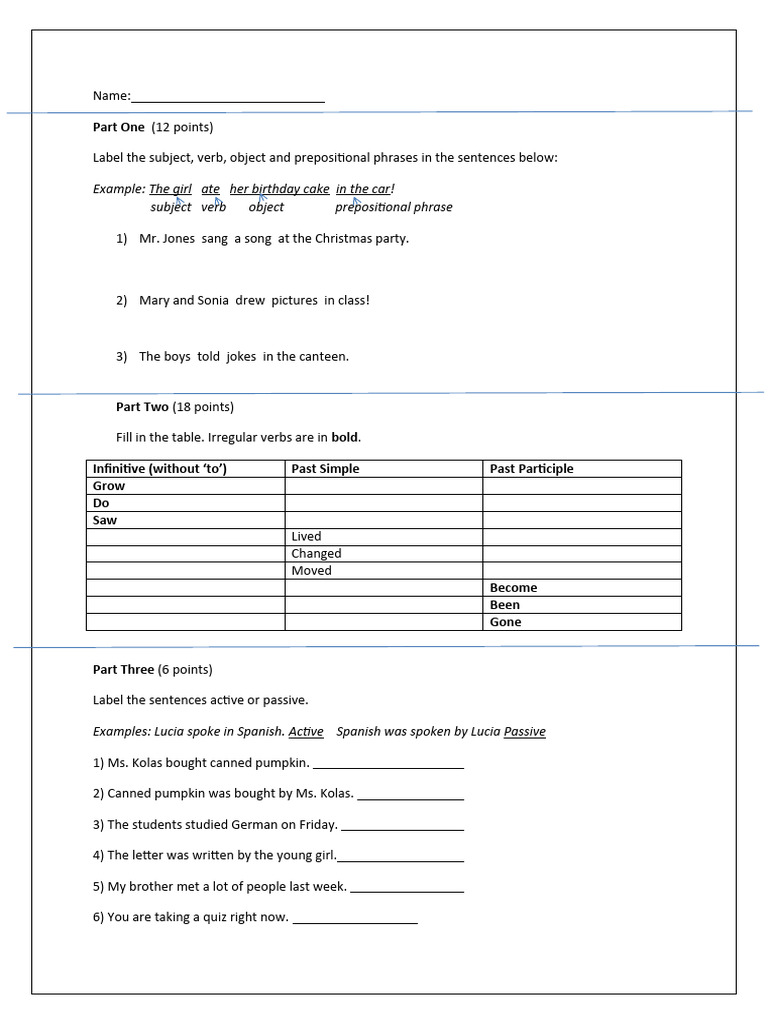 Passive Voice-Test - 62084 | PDF | Verb | Linguistics