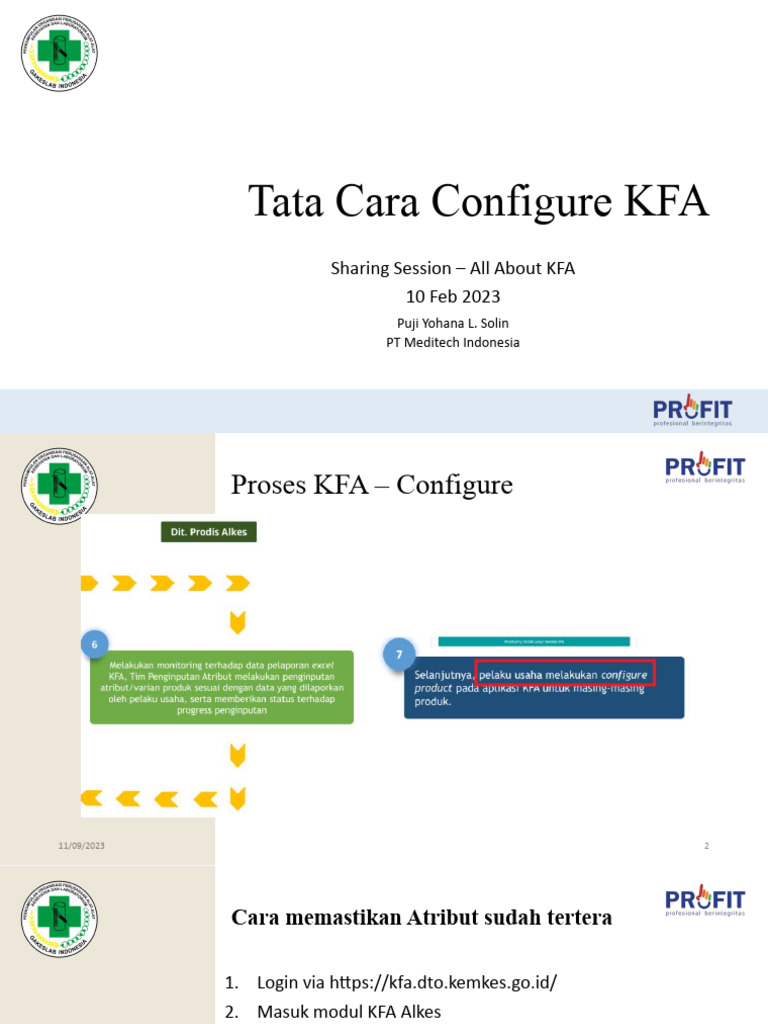 Paparan Tata Cara Configure KFA | PDF