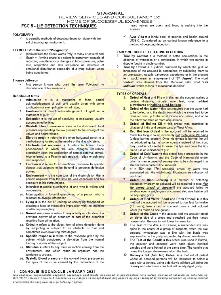 FSC5 Lie Detection Techniques | PDF | Polygraph | Autonomic Nervous System