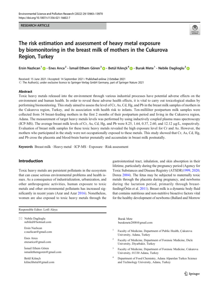 HM in BM in Turkey | PDF | Arsenic | Chromium