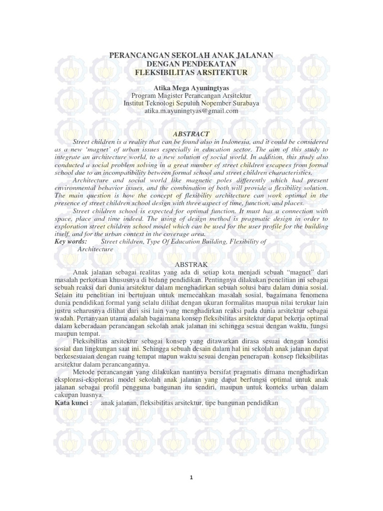 Perancangan Sekolah Anak Dengan Pendekatan Fleksibilitas Arsitektur ...