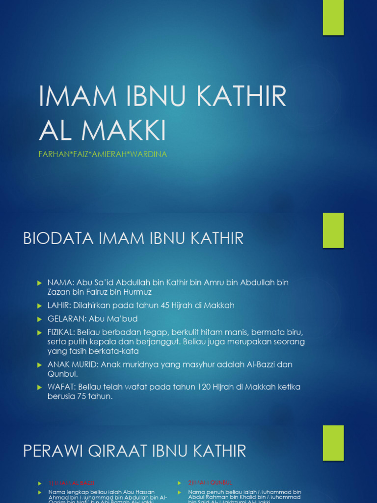 IMAM IBNU KATHIR AL MAKKI Dan IMAM ABU AMRUpdf - 220917 - 234917 | PDF