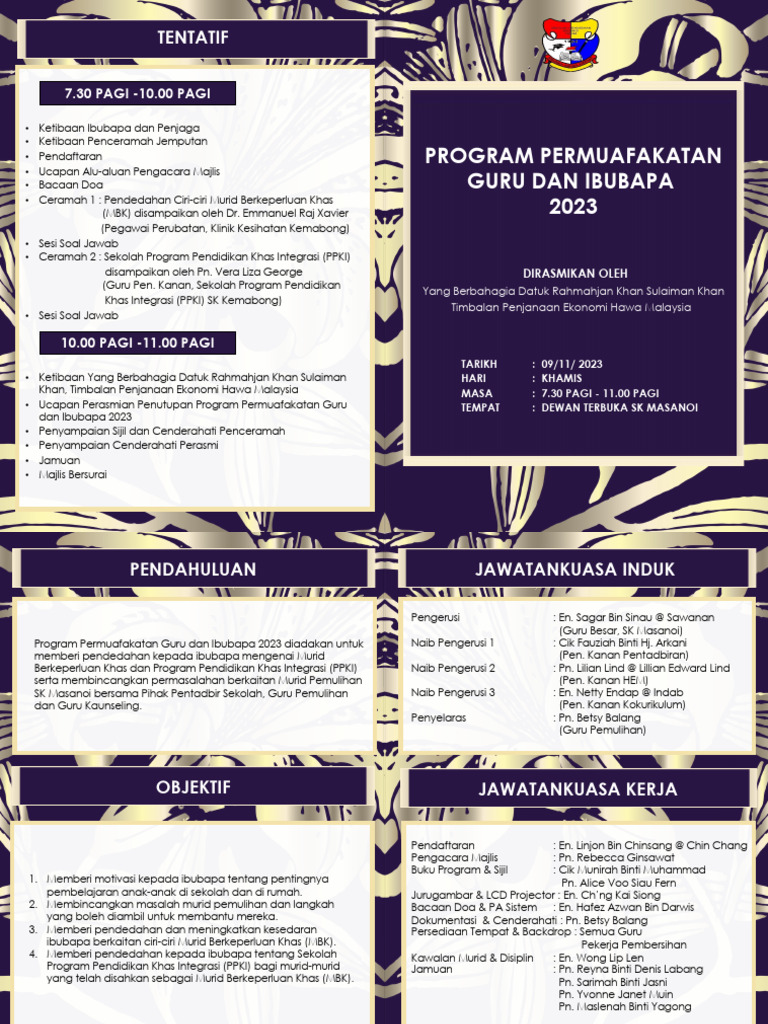 Program Permuafakatan Guru Dan Ibubapa 2023 | PDF