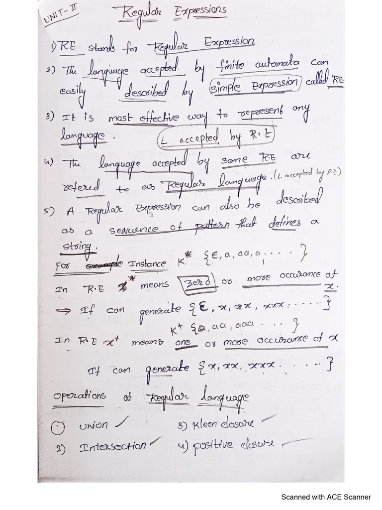 Flat (Regular Expression) Unit-2 | PDF