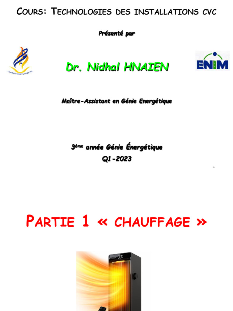 Cours sur les Technologies CVC | PDF | Chaleur | Chauffage électrique