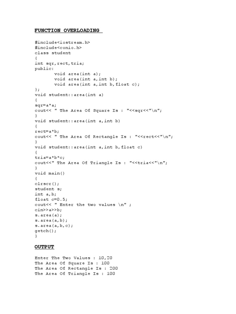 Function Overloading | PDF | Inheritance (Object Oriented Programming) | Thread (Computing)