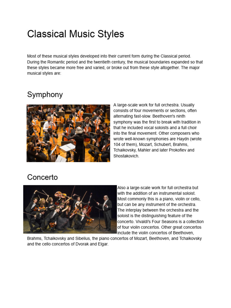 Classicalmusicmynotes | PDF | Concerto | Classical Period (Music)