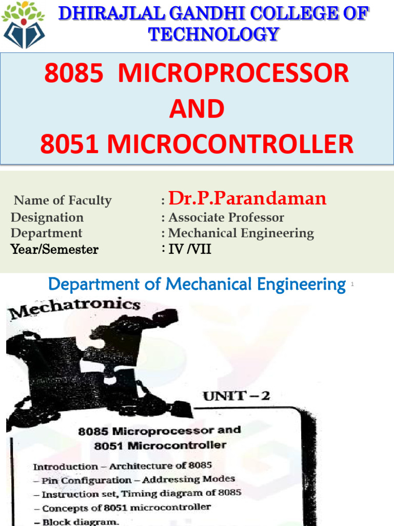 8085 Microprocessor and 8051 Microcontroller | PDF