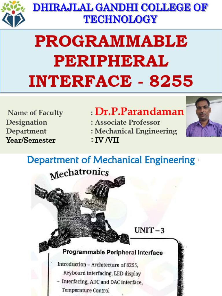 Unit 3 PROGRAMMABLE PERIPHERAL INTERFACE - 8255 | PDF