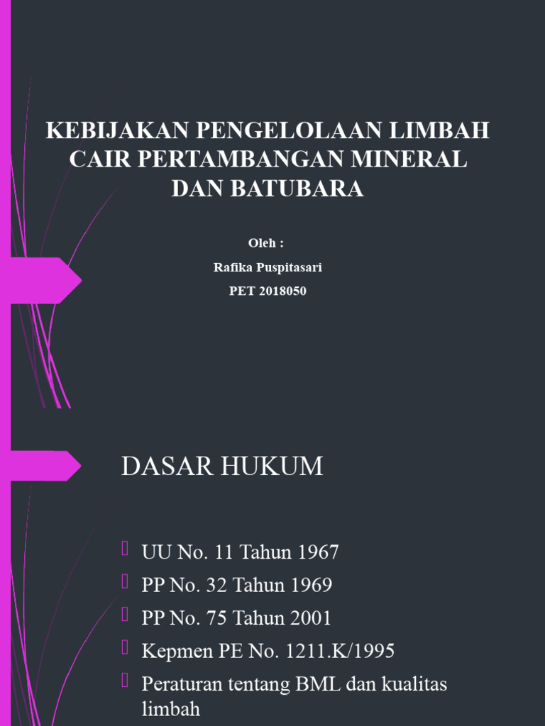 Kebijakan Pengelolaan Limbah Tambang | PDF