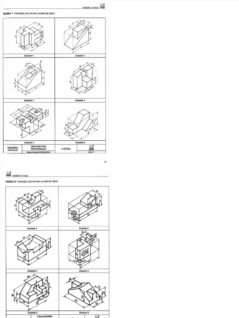 Zadaci ortogonalne projekcije vježbe | PDF