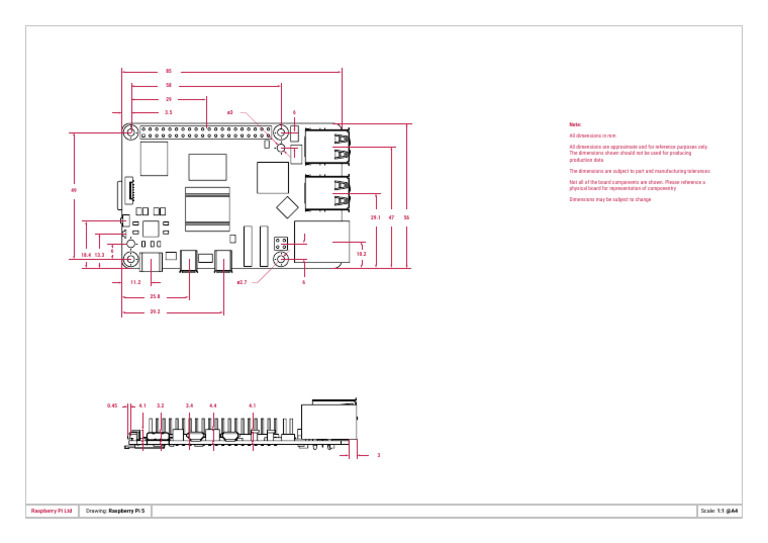 Raspberry Pi 5 Mechanical Drawing | PDF