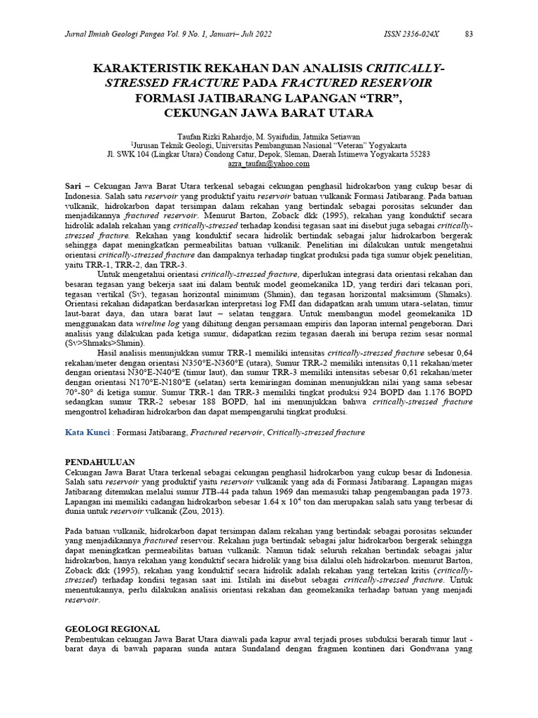 Analisis Rekahan pada Reservoir Jatibarang | PDF | Sains & Matematika