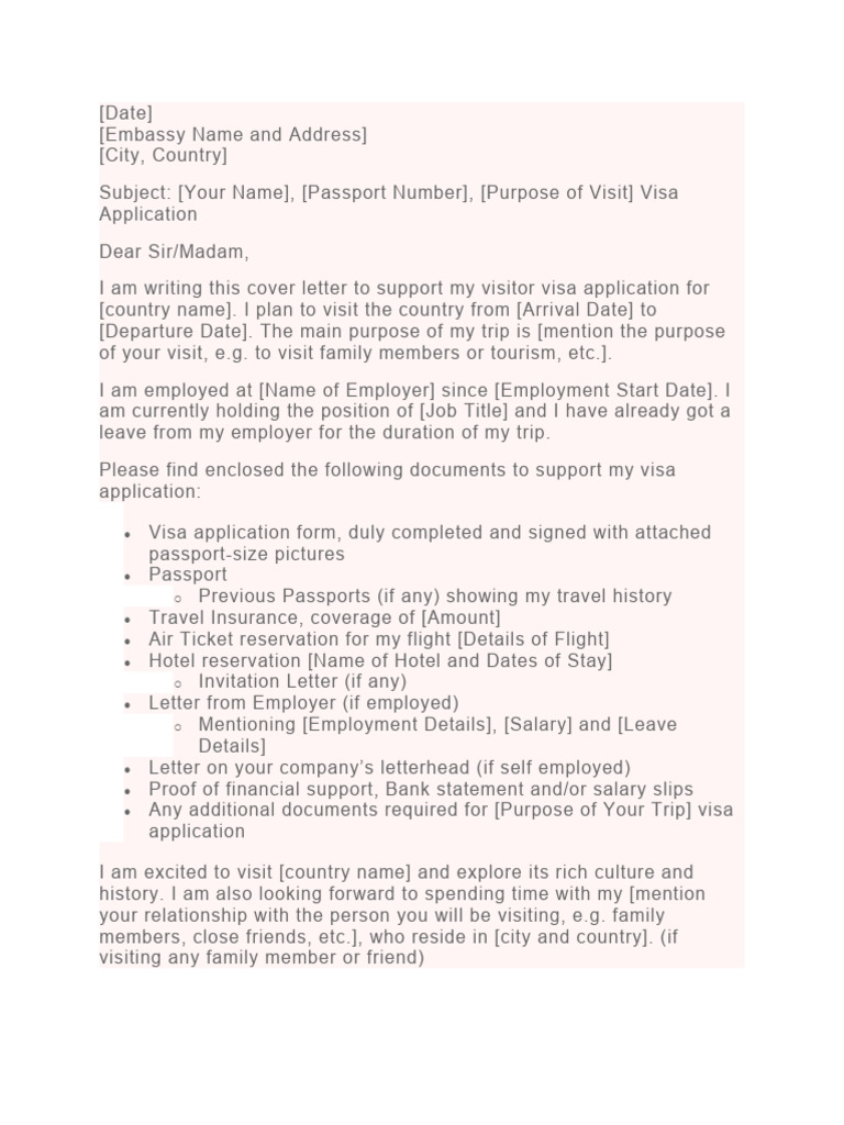 Cover Letter Tourism | PDF | Travel Visa | Human Migration