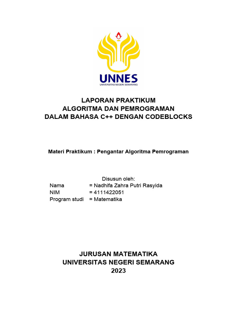 Praktikum 1 Pengantar Algoritma Pemrograman | PDF