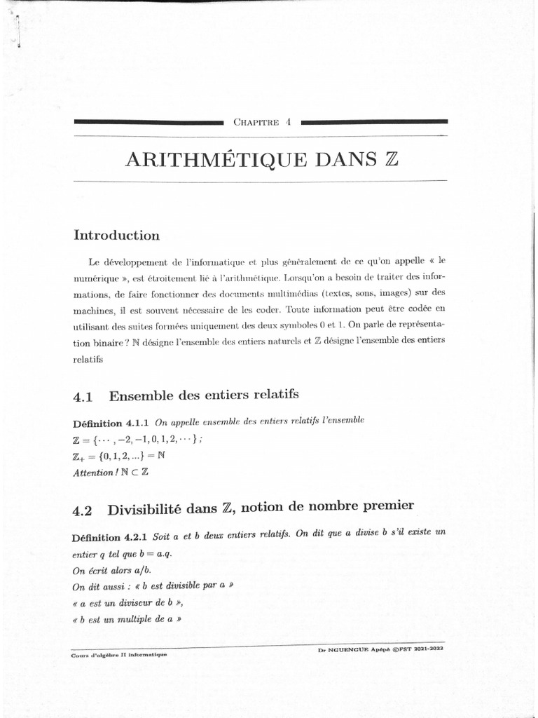 arithmétique-1 | PDF