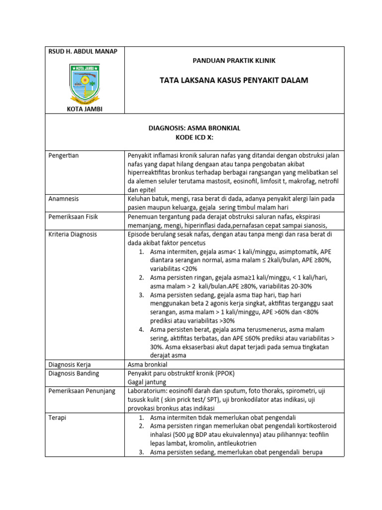 2018 PPK ASMA BRONKIAL Dr. Ridwan | PDF