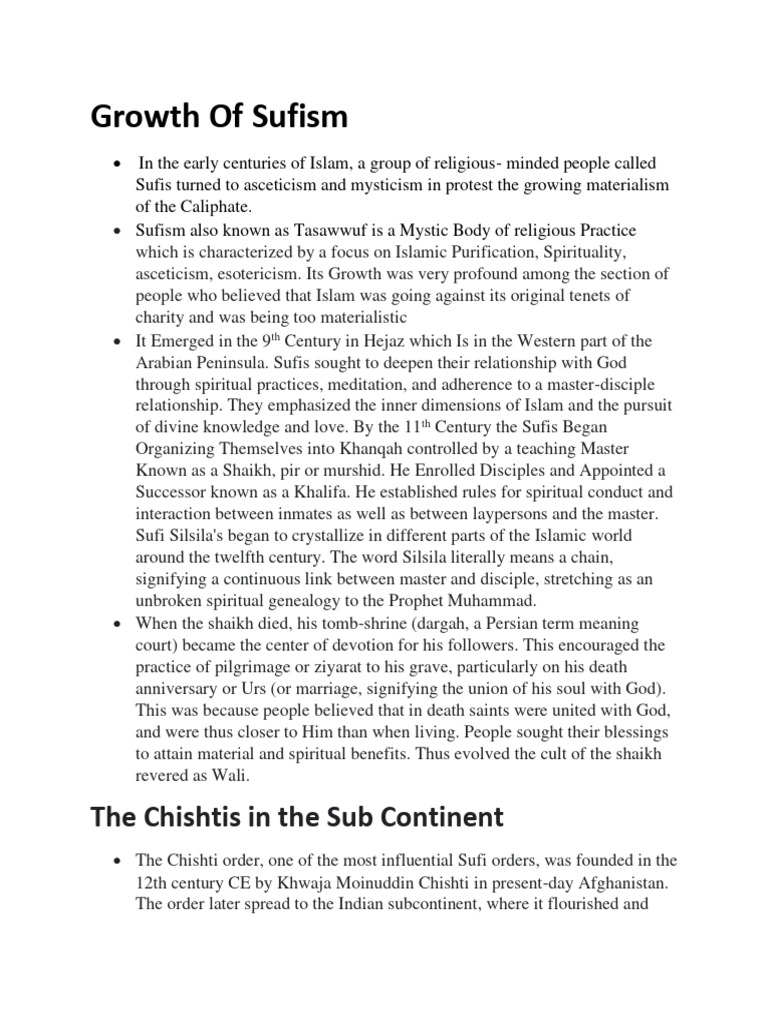History Project (Growth of Sufism) | PDF | Sufism | Monotheistic Religions