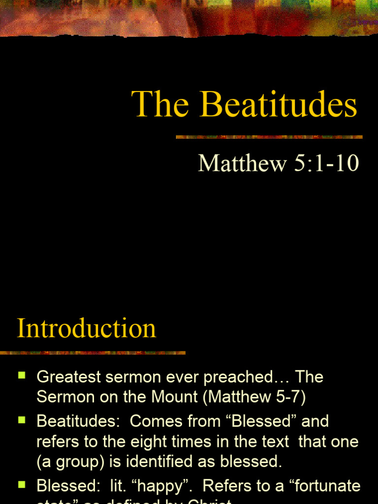The Beatitudes | PDF | Sermon On The Mount | Jesus