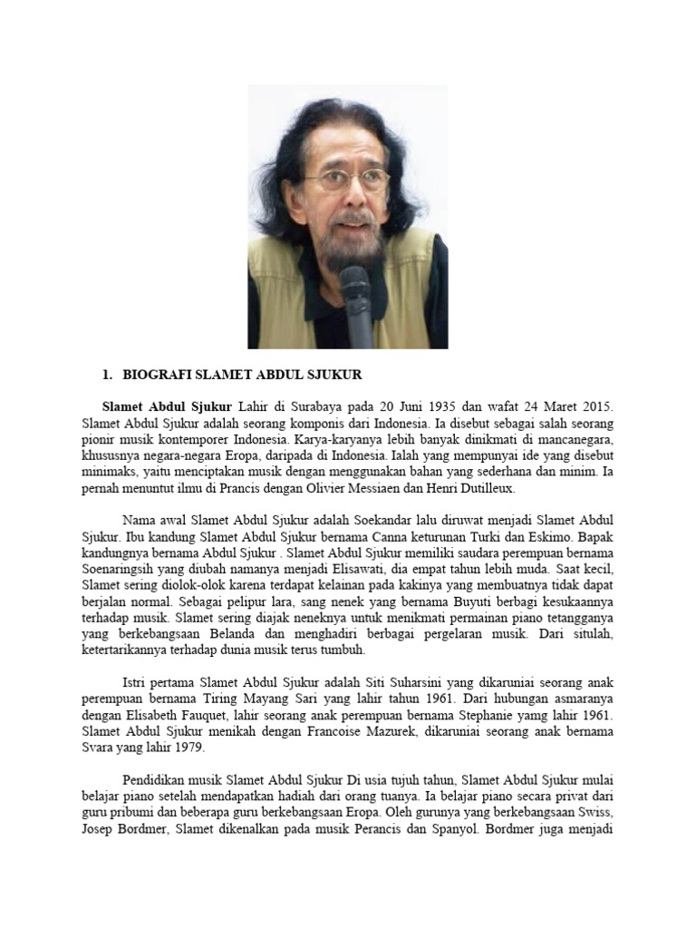 Biografi Slamet Abdul Sjukur | PDF
