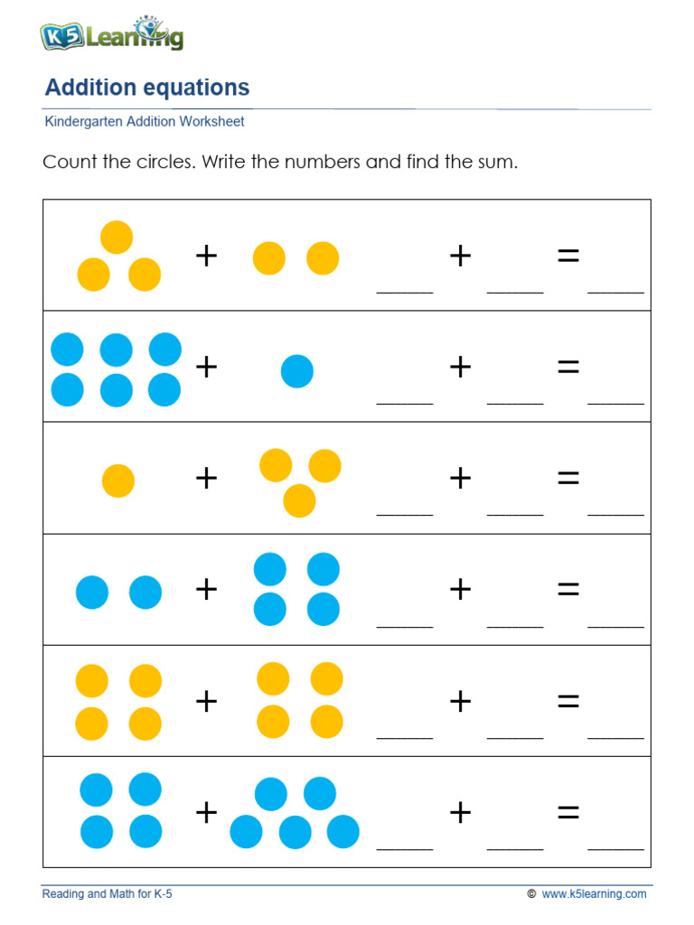 Kindergarten Adding Using Pictures 1 | PDF