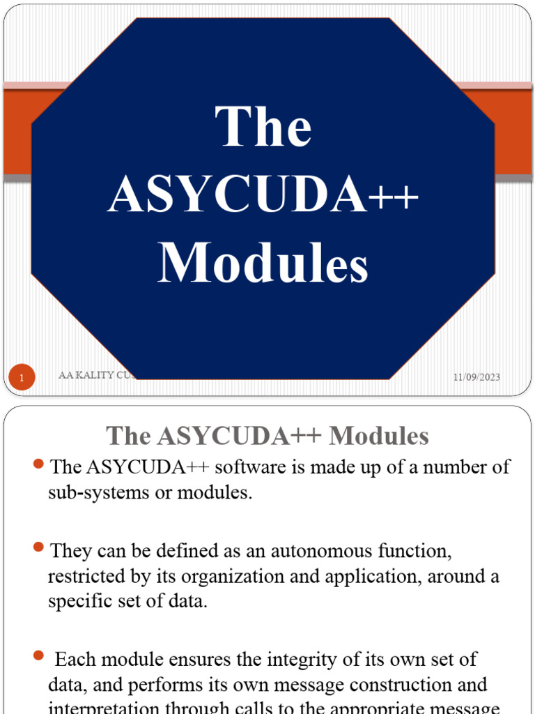 A2 The Asycuda Modules Pdf Customs Modular Programming