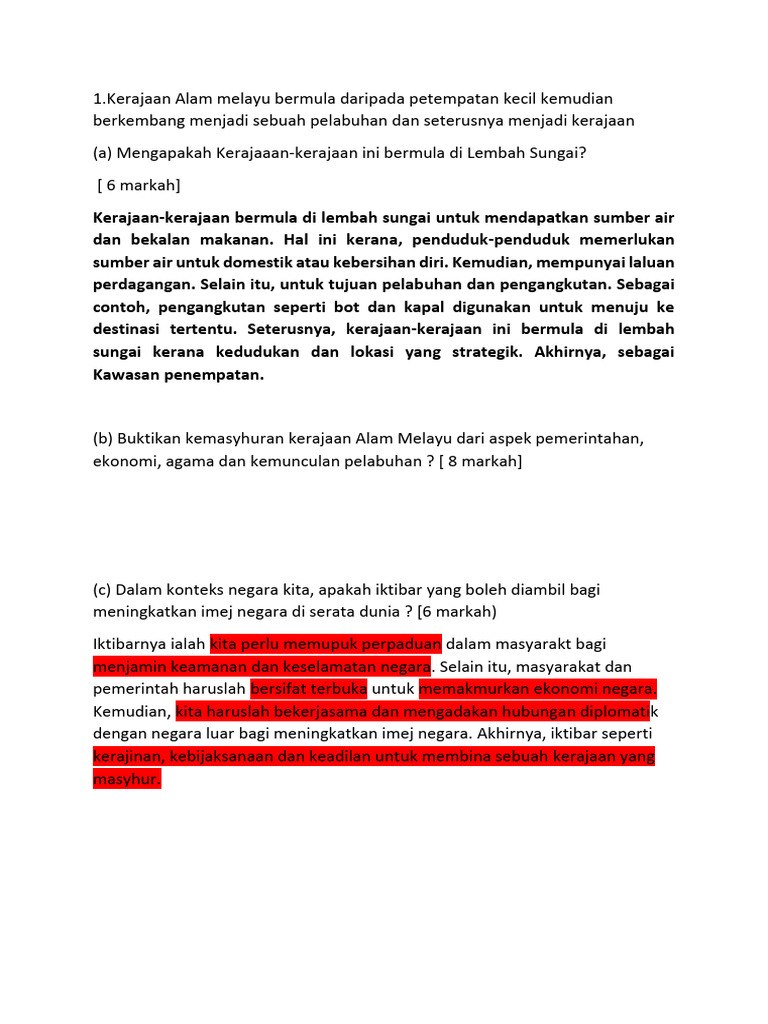 Bab 1 Soalan Esei | PDF