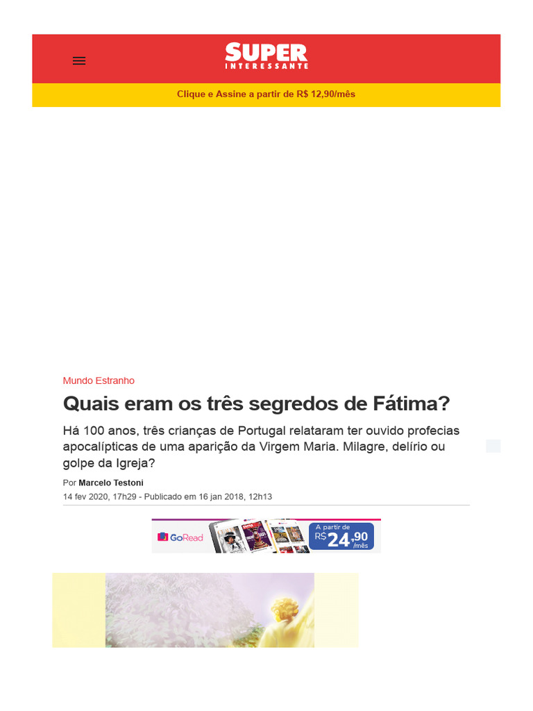 Quais Eram Os Três Segredos de Fátima? - Super | PDF | Nossa Senhora de ...