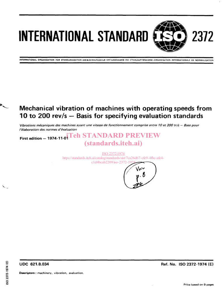 Iso 2372 1974 | PDF | Machines | Oscillation