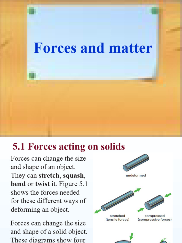 5 Forces and Matter | PDF | Pressure | Deformation (Engineering)