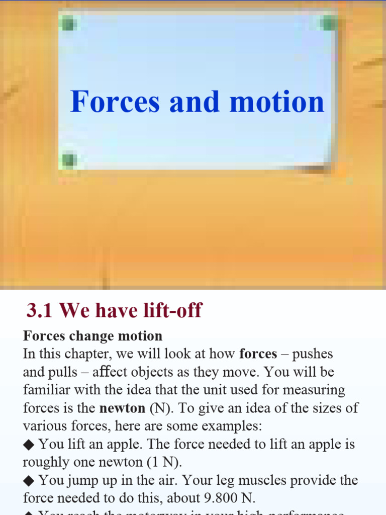 3 Forces and Motion | Download Free PDF | Force | Momentum