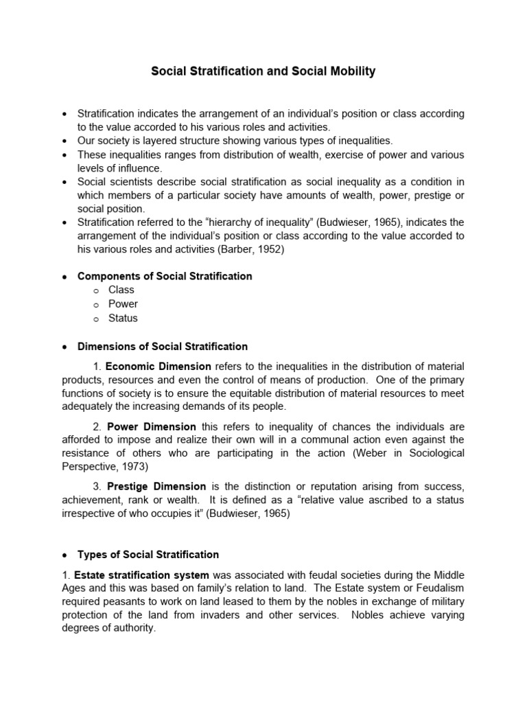 Understanding Social Stratification & Mobility | PDF | Social ...