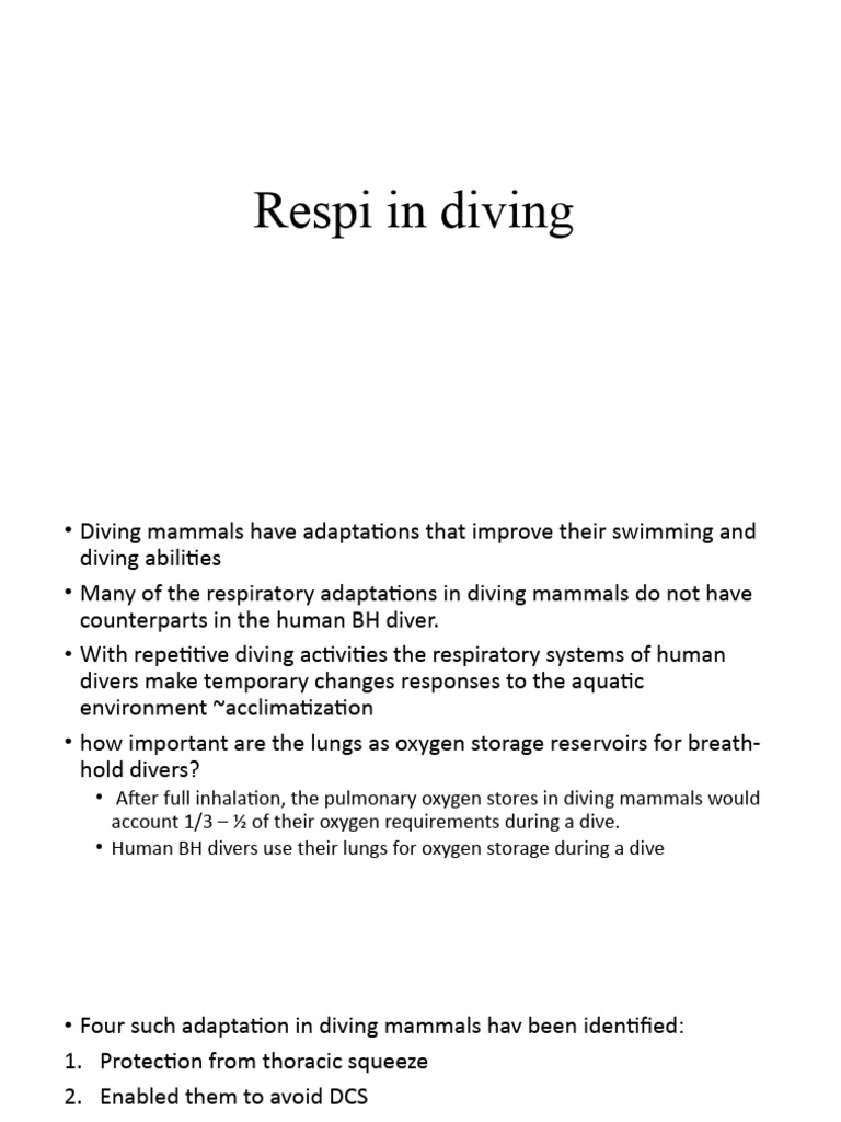 Respi in Diving | PDF | Underwater Diving | Breathing