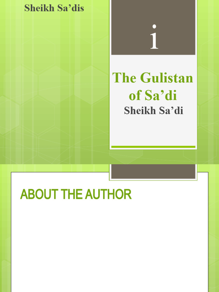 Characters & Vocabulary from "The Gulistan" | PDF