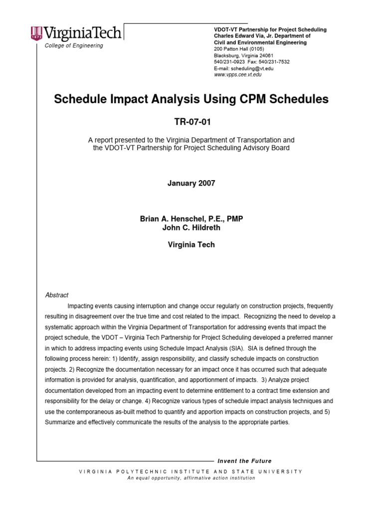 Schedule Impact Analysis | PDF | Employment