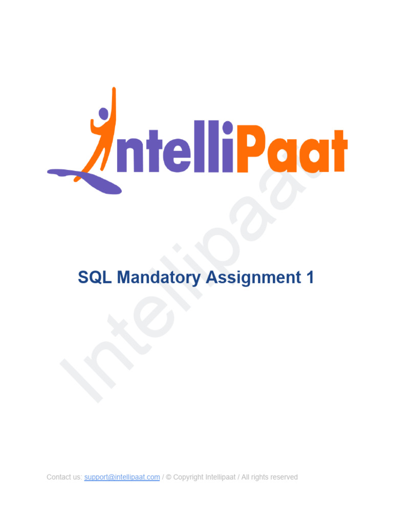 SQL Mandatory Assignment 1 | PDF