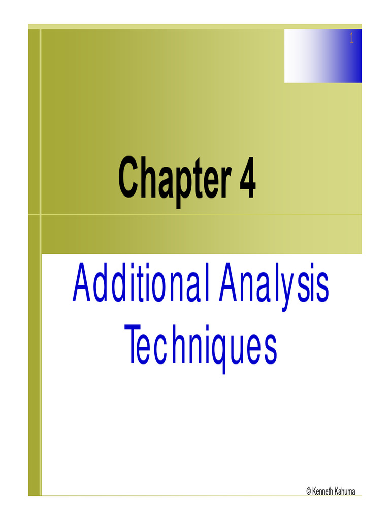 Chapter 4 - Additional Analysis Techniques Slides | PDF | Electrical Network | Linearity