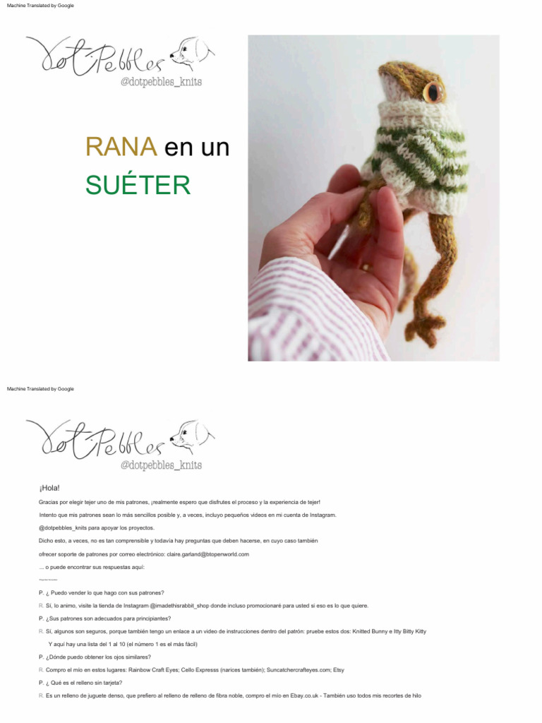 Patrón de Ranita Amigurumi Gratis | PDF