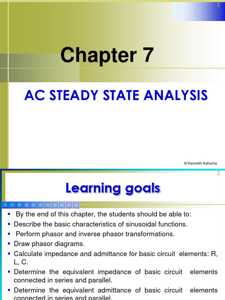 Chapter 7-AC STEADY STATE ANALYSIS. Cruicial Topic | PDF | Electrical Impedance | Electrical Network